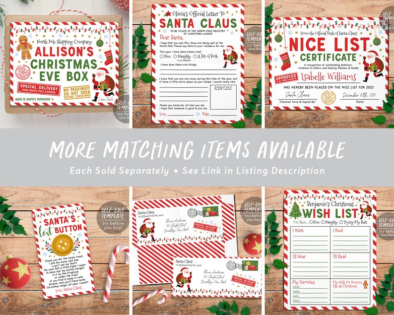 Secret Santa Christmas Game Editable Template, Secret Santa Gift Swap ...