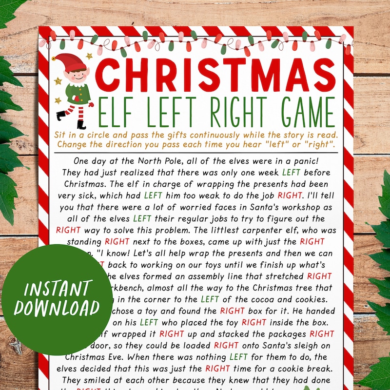 Left Right Story Game Office Party - Etsy
