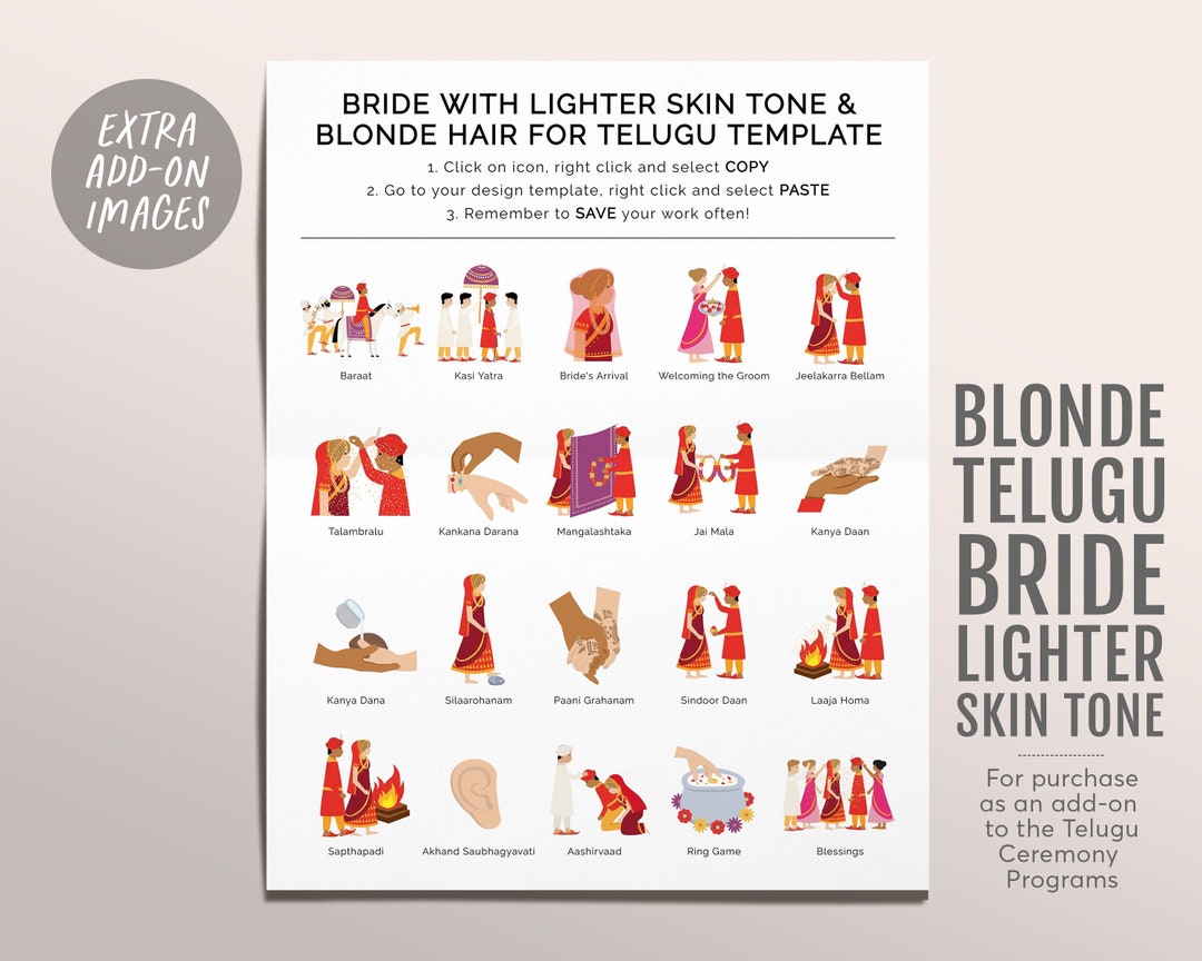 Blonde Telugu Bride With Lighter Skin Tone, Add-on Listing for the ...