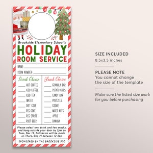 Christmas Holiday VIP Room Service Door Hanger Editable Template ...