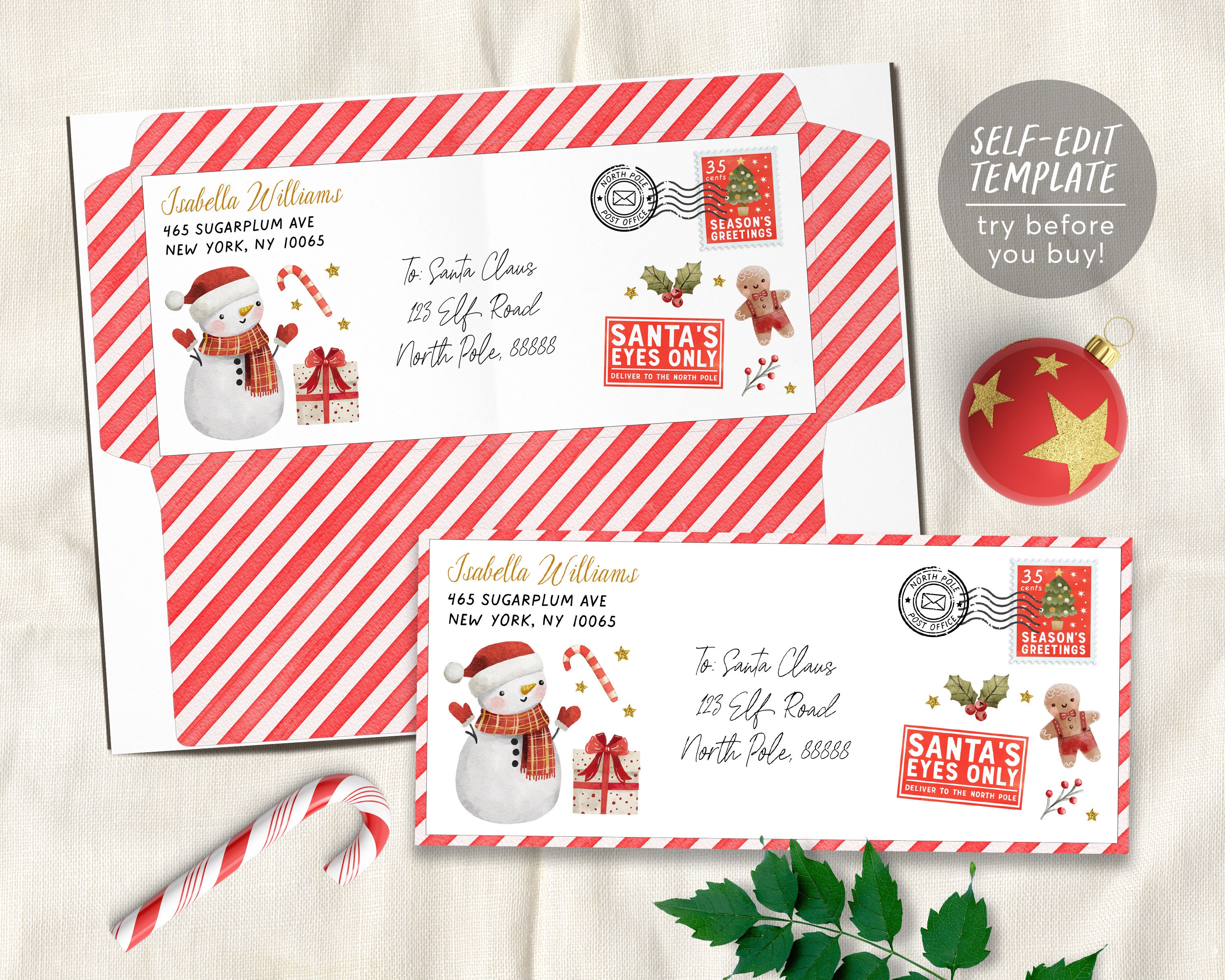 Letter To Santa Envelope Printable Santa Letter Template, Santa