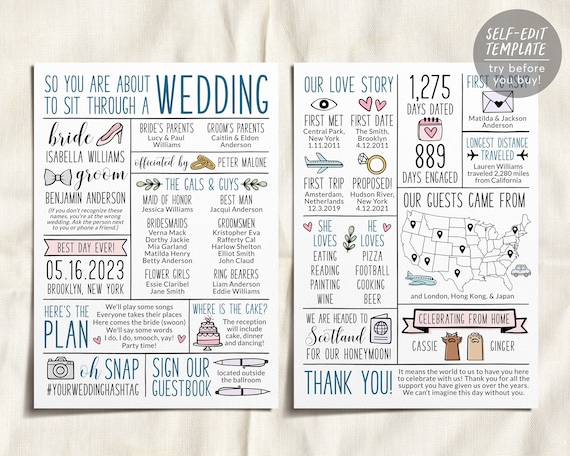 Infographic Wedding Program