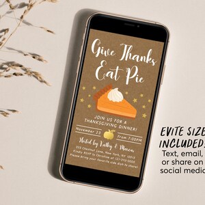 Thanksgiving Dinner Party Invitation Editable Template, Friendsgiving ...