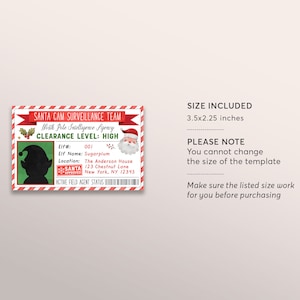 Elf ID Card Editable Template, Lost Elf License, Santa Cam Security ...