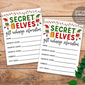 Secret Elves BUNDLE Kit Printable Editable Template, Secret Elf Santa ...