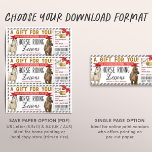 Horse Riding Lessons Gift Voucher Editable Template, Surprise Horseback ...