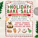 Christmas Bake Sale Flyer Editable Template, Holiday Bakery Fundraiser ...