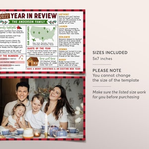Infographic Year in Review Christmas Card Editable Template, Rustic New ...
