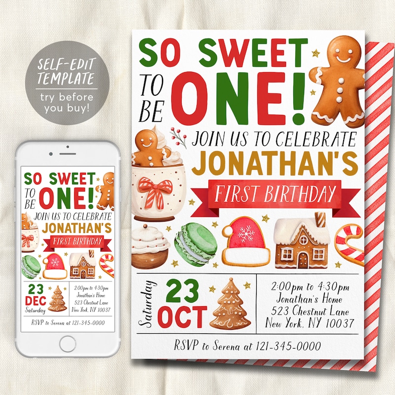 Gingerbread Invite - Etsy