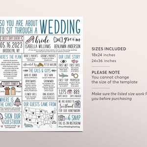 Infographic Wedding Program Sign Editable Template, Order of Ceremony ...