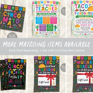 Taco Nacho Bar Fundraiser Flyer Editable Template, Fiesta Charity Nacho ...