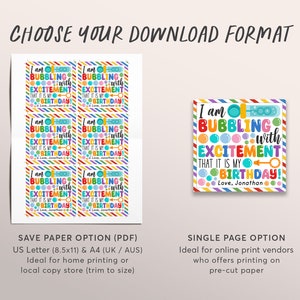 Bubbling With Excitement Birthday Party Favor Tags Editable Template ...