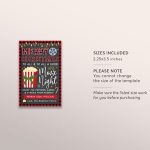 Christmas Movie Gift Tags Editable Template, Redbox Christmas Gift ...