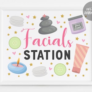 Spa Party Birthday Signs Decor BUNDLE for Birthday Party, Facial ...