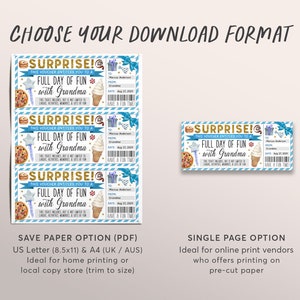Fun Day Ticket Editable Template, Surprise Day of Fun With Grandma Gift ...