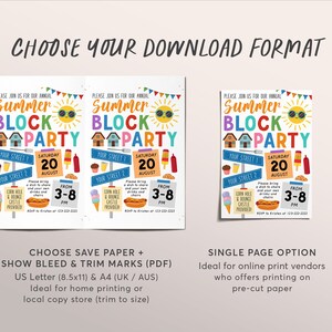 Block Party Invitation Editable Template, Summer Street Neighborhood ...