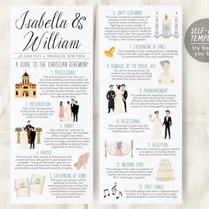 Christian Wedding Program Editable Template, Tall Unique Christian ...