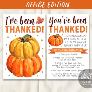 I've Been Thanked Coworker Game Editable Template, You've Been Thanked ...