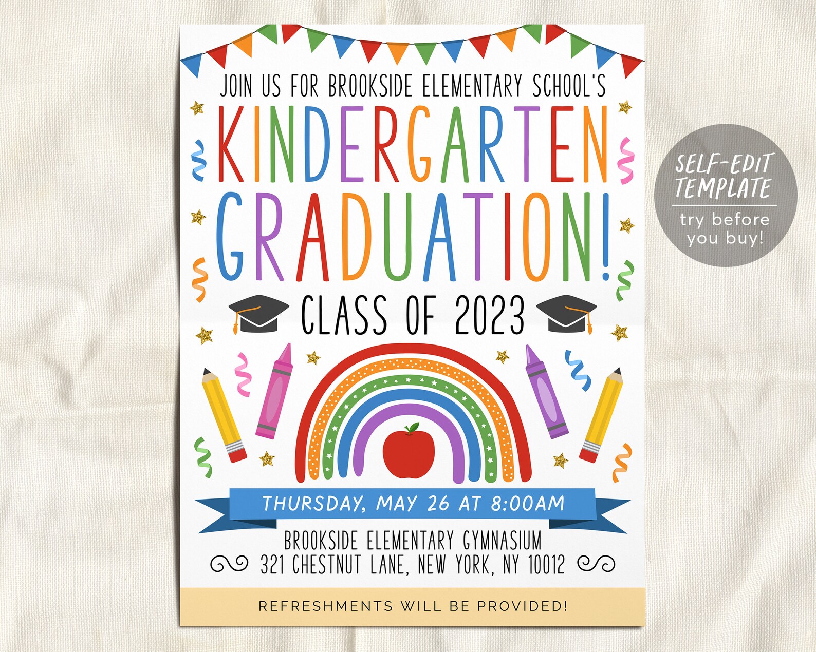 Kindergarten Graduation Ceremony BUNDLE Editable Template, Class ...