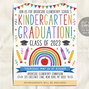 Kindergarten Graduation Ceremony BUNDLE Editable Template, Class ...