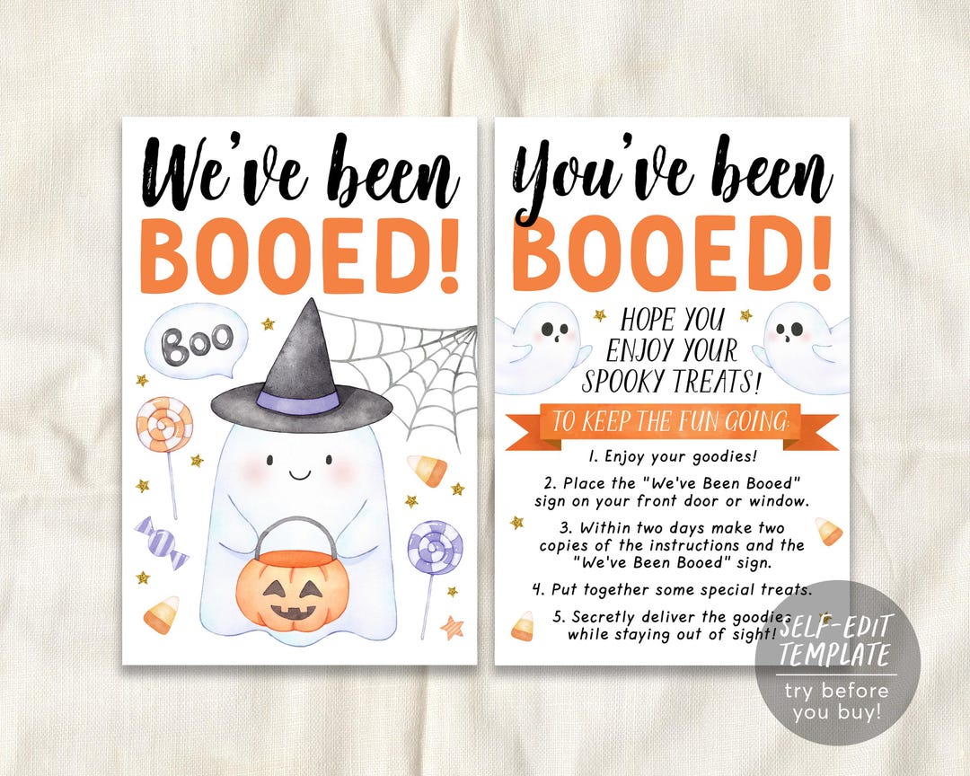 We've Been Booed Editable Template, You've Been Booed Kit, Halloween ...