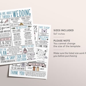 Infographic Wedding Program Editable Template, Reception Program ...