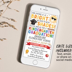 Kindergarten Graduation Invitation Editable Template, Preschool Class ...