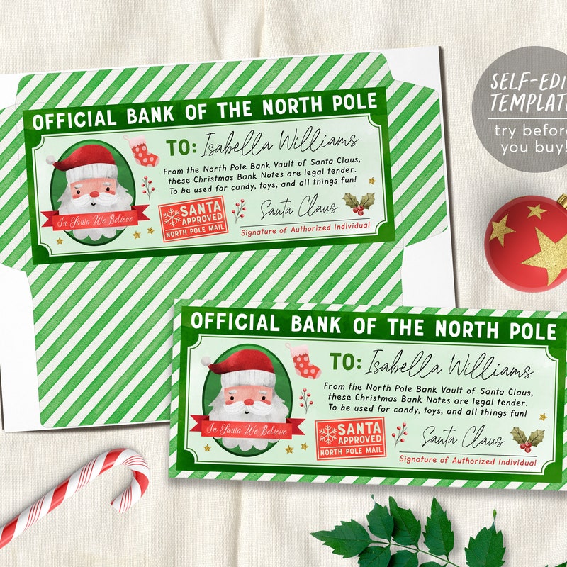Printable Santa Money - Etsy