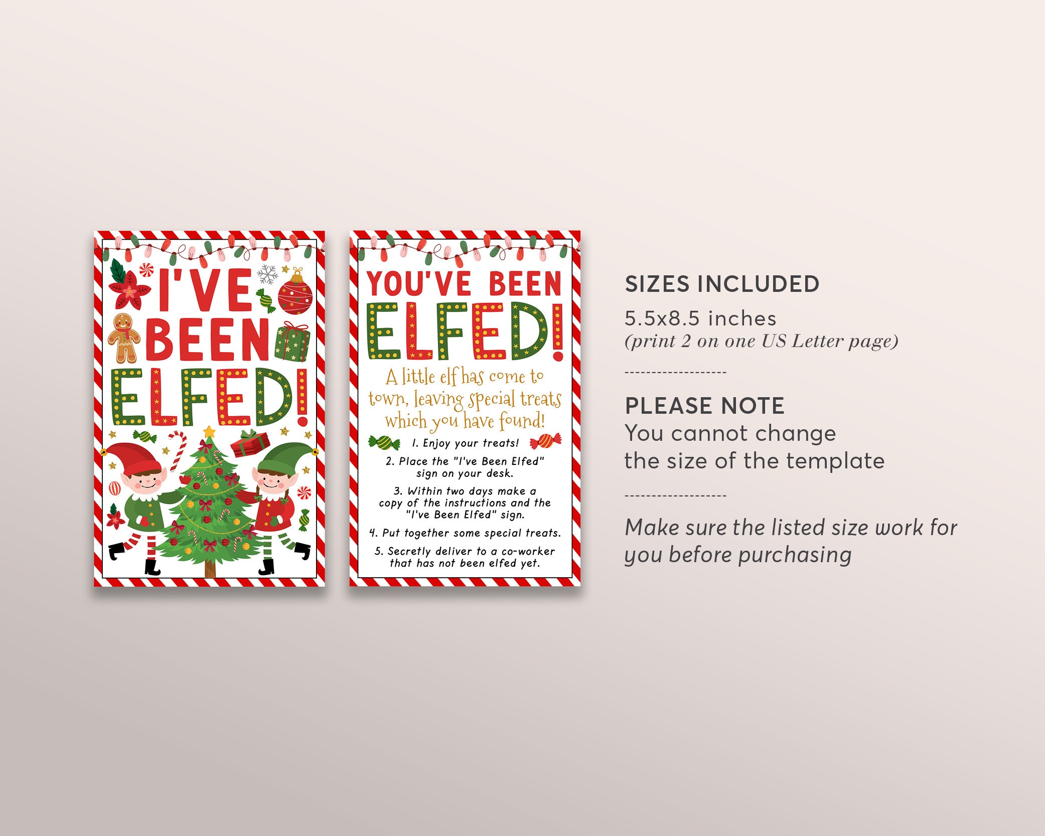 You've Been Elfed Coworker Game Editable Template, We've Been Elfed I ...