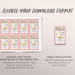 Milk and Cookies for Santa Tag Editable Template, Christmas Treats ...