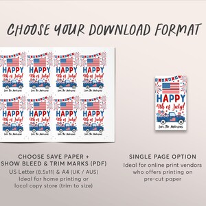 4th of July Favor Tags Editable Template, Patriotic Fourth of July ...