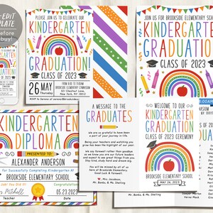 Kindergarten Graduation Ceremony BUNDLE Editable Template, Class ...