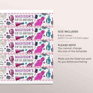 Mani Pedi Decorating Water Bottle Labels Editable Template, Pedicures ...