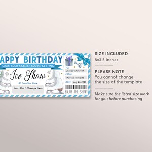 Ice Show Gift Voucher Editable Template, Birthday Surprise Ice Skating ...