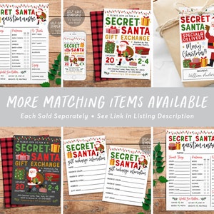 Secret Santa Gift Exchange Invitation Editable Template, Holiday ...