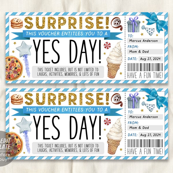 Yes Day Ticket - Etsy