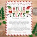 Hello Letter From Elves Editable Template, Elf Arrival Note, First Time ...