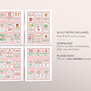 Elf Notes Cards Printable, 2x3 Mini Elf Note, Elves Santa Christmas ...
