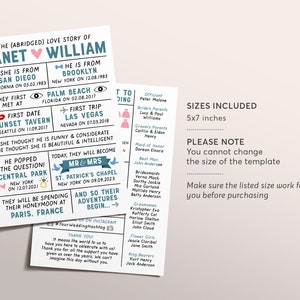 Infographic Wedding Program Editable Template, Fun Wedding Reception ...