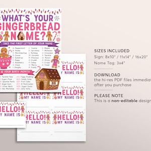 What's Your Gingerbread Name Game, Gingerbread Decorating Birthday ...