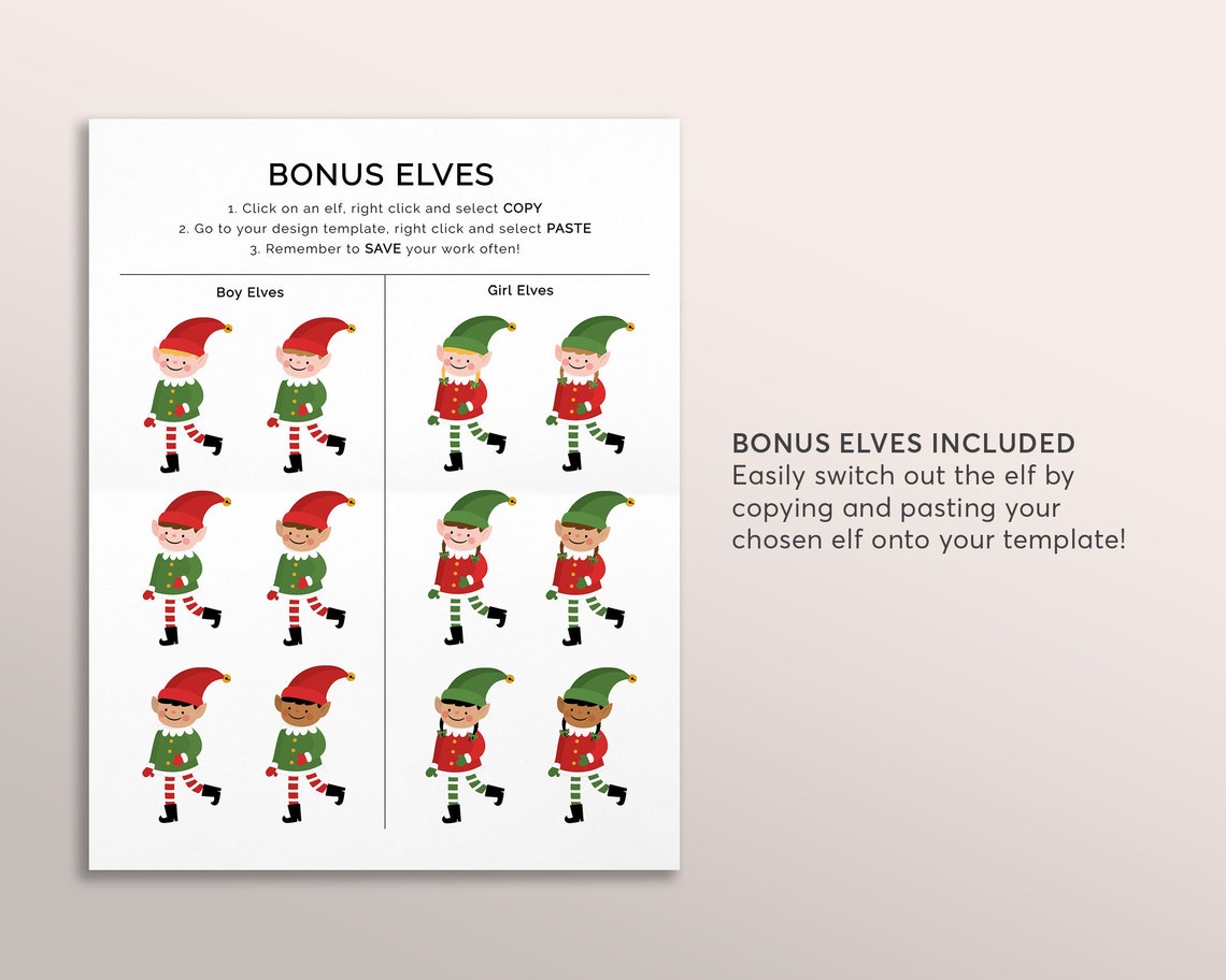 Secret Elves Questionnaire Editable Template, Secret Elf Santa Holiday ...