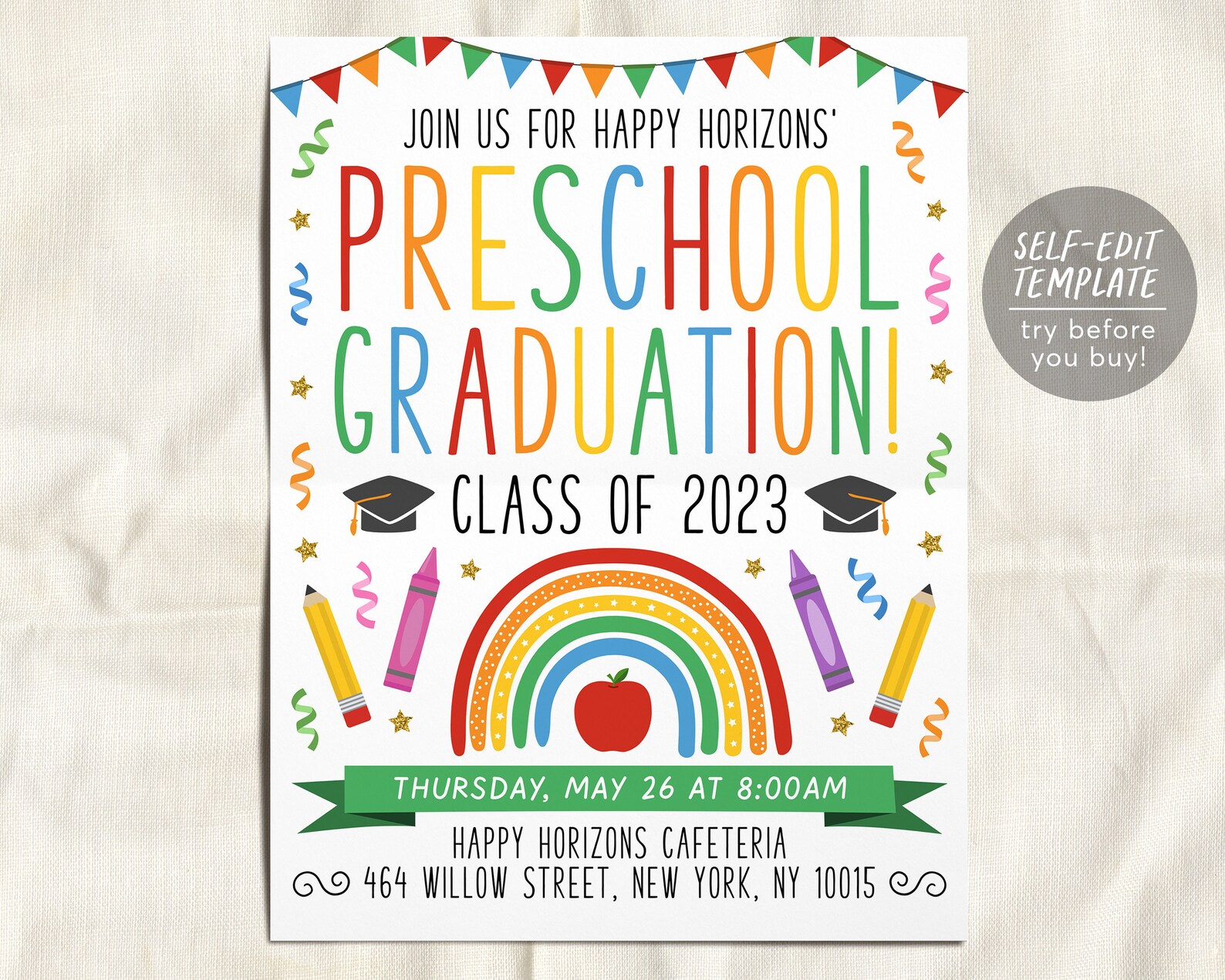 Preschool Graduation Ceremony BUNDLE Editable Template, Pre-k ...