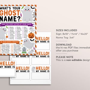 What's Your Ghost Name Game, Spooktacular Halloween Decor, Pumpkin ...