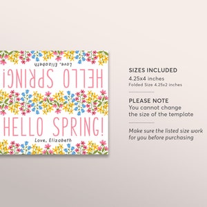 Hello Spring Treat Bag Toppers Editable Template, Springtime Happy ...