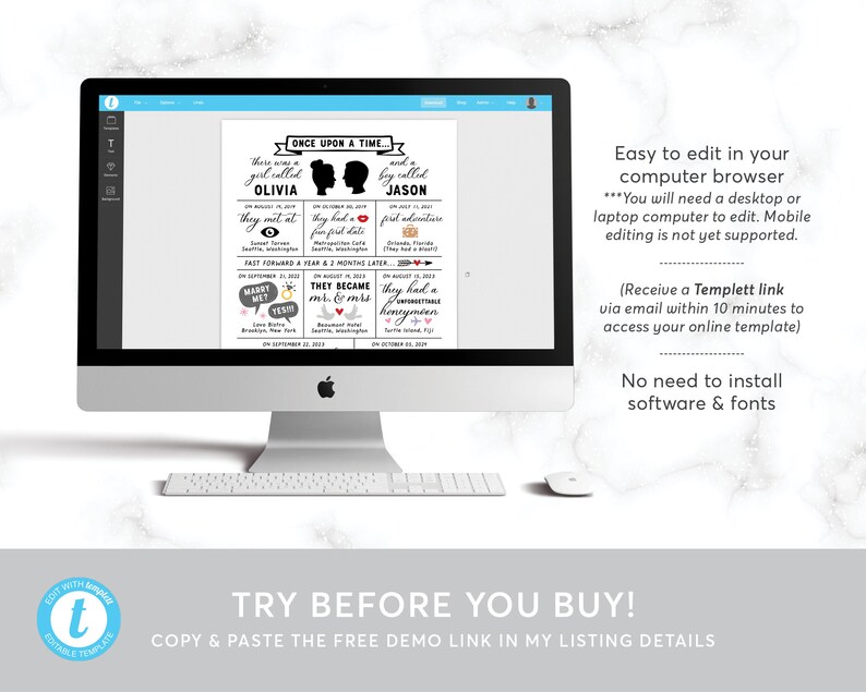 Editable Our Love Story Dates Timeline Template Important - Etsy