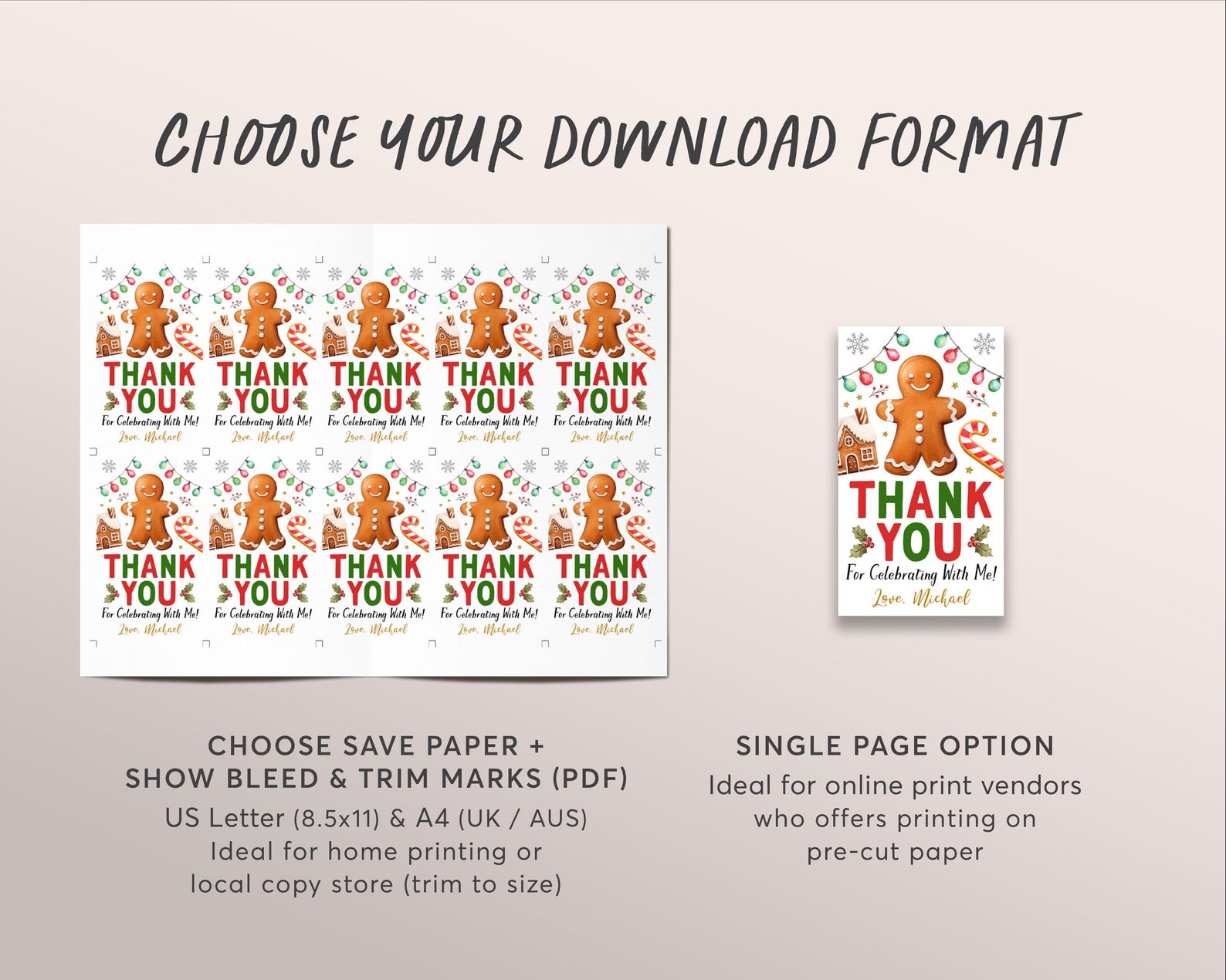 Gingerbread Birthday Party Favor Tags Editable Template, Christmas ...