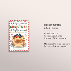 Pancake Christmas Gift Tag Editable Template, Hope You Have A Christmas ...