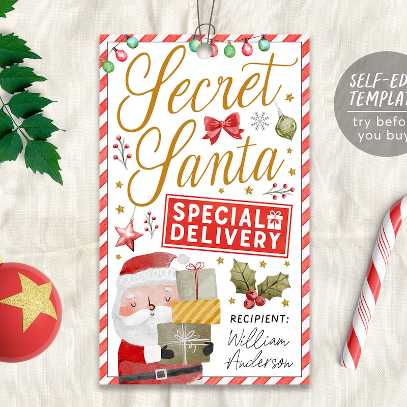 Secret Santa Tags - Etsy