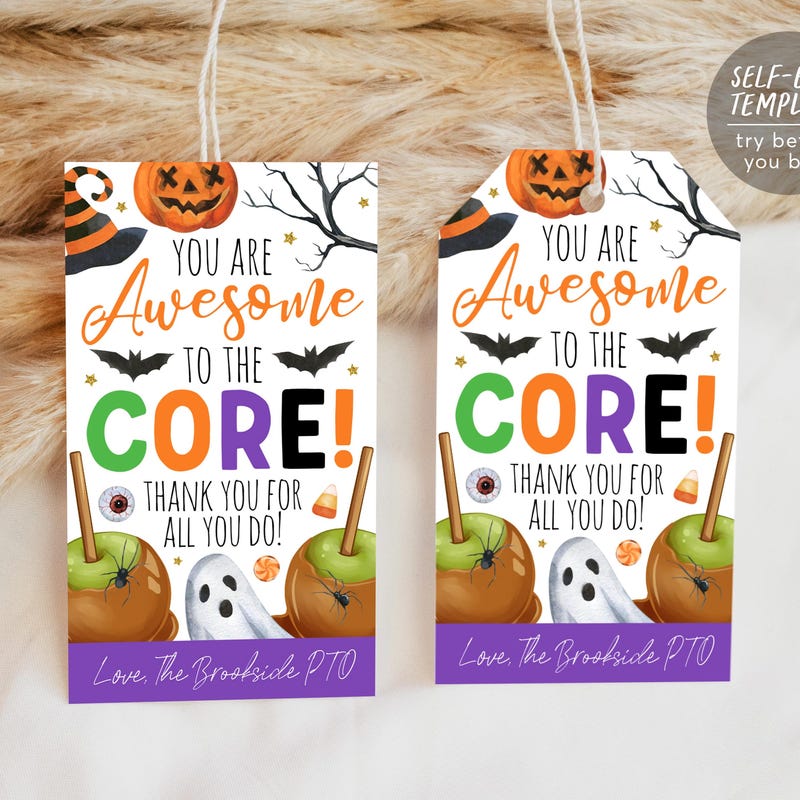 Candy Apple Tag Halloween - Etsy