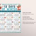 Winter Holiday Appreciation Flyer Editable Template, 12 Days of ...